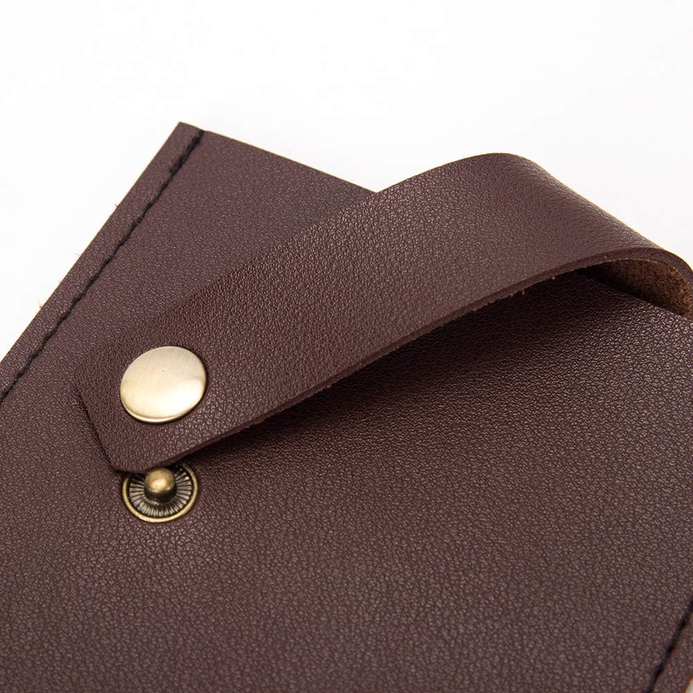 AJFHKJ Durable PU Leather Meat Cleaver Sheath, Heavy Duty Chef Knife Guard Butcher Chef Wide Knives Blade Edge Protectors Dark Brown