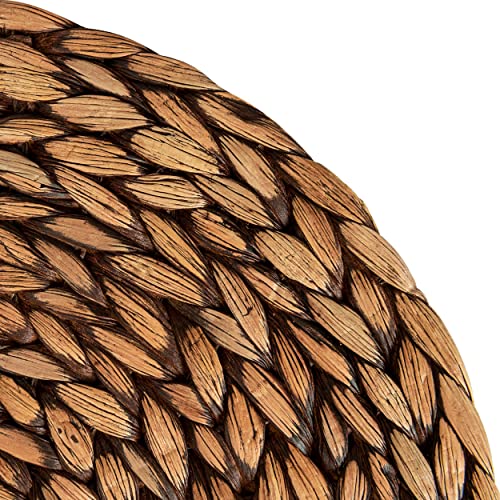 CENBOSS Round Woven Placemats (Brown Wash, 13.5" Set of 8)