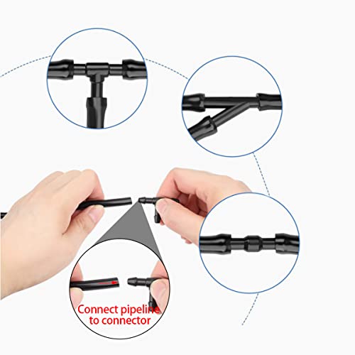 AUCELI 17 Pcs Set Windshield Washer Hose Kit, 12 Pcs Hose Connectors, 5M Washer Fluid Hose, 2 Fan Nozzles, 2 Rubber Gaskets, Connect Car Water Pump and Nozzles Suitable for Most Car