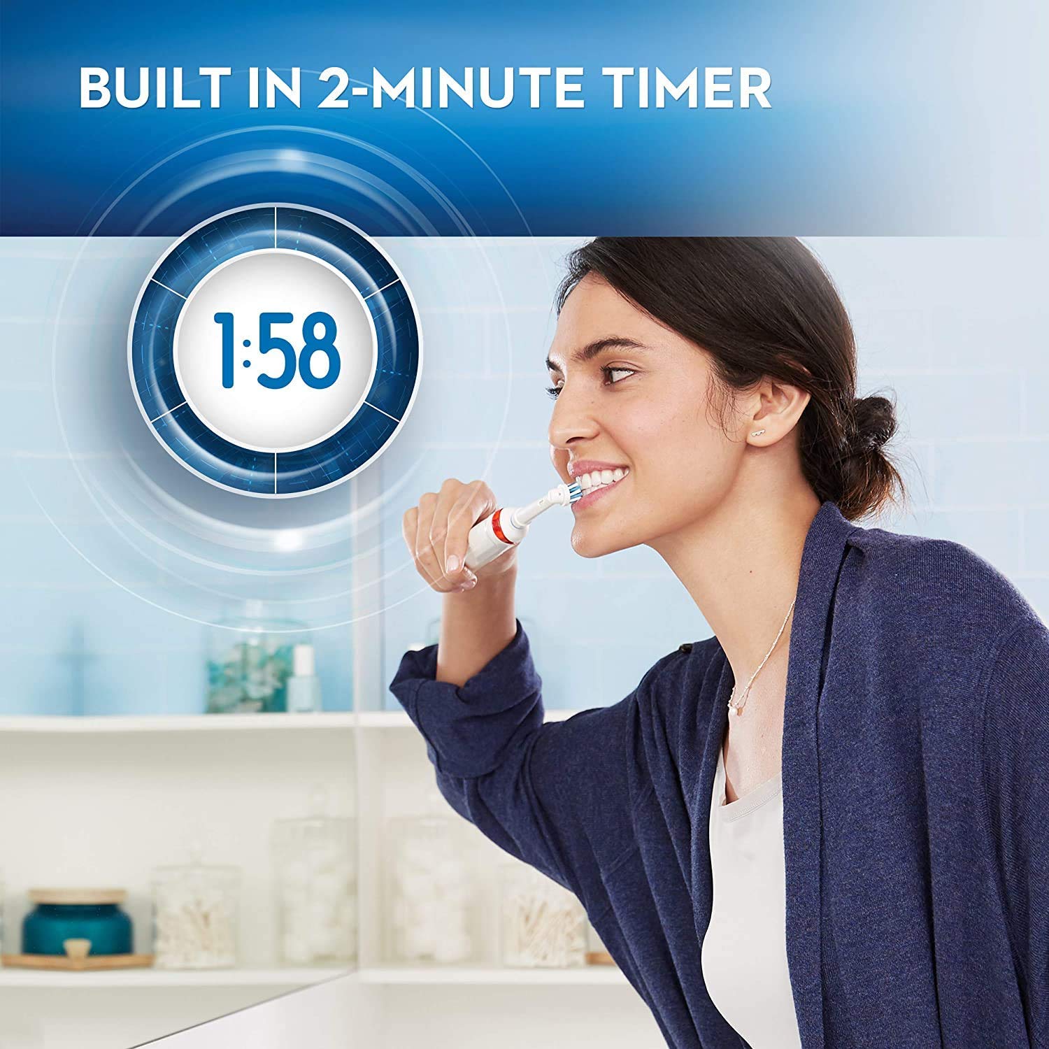 Oral-B Smart 1500 Power Rechargeable Electric Tooth-Brush (Packaging May Vary) with 3 FlossAction Replacement Brush Heads