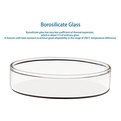 stonylab Glass Petri Dish, 90x20 mm Autoclavable Borosilicate Glass Cell Culture Dish Petri Dish with Clear Lid for Laboratory