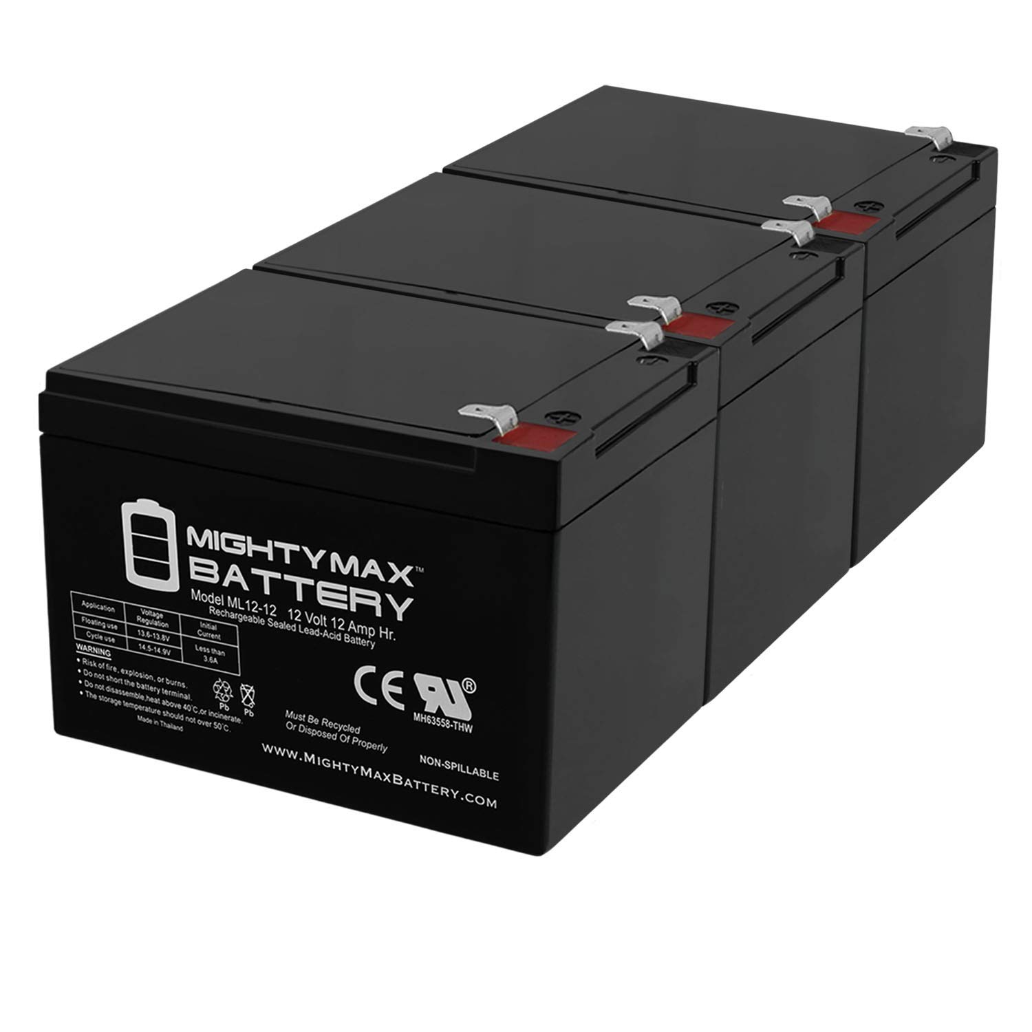 Mighty Max Battery 12V 12AH SLA Battery Replacement for Sunl E-21-3 Pack