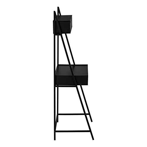 Monarch Specialties 7330 Computer Desk, Home Office, Laptop, Leaning, Storage Drawers, 32" L, Work, Metal, Laminate, Black, Contemporary, Modern Desk-32, 31.5" L x 19" W x 61.25" H