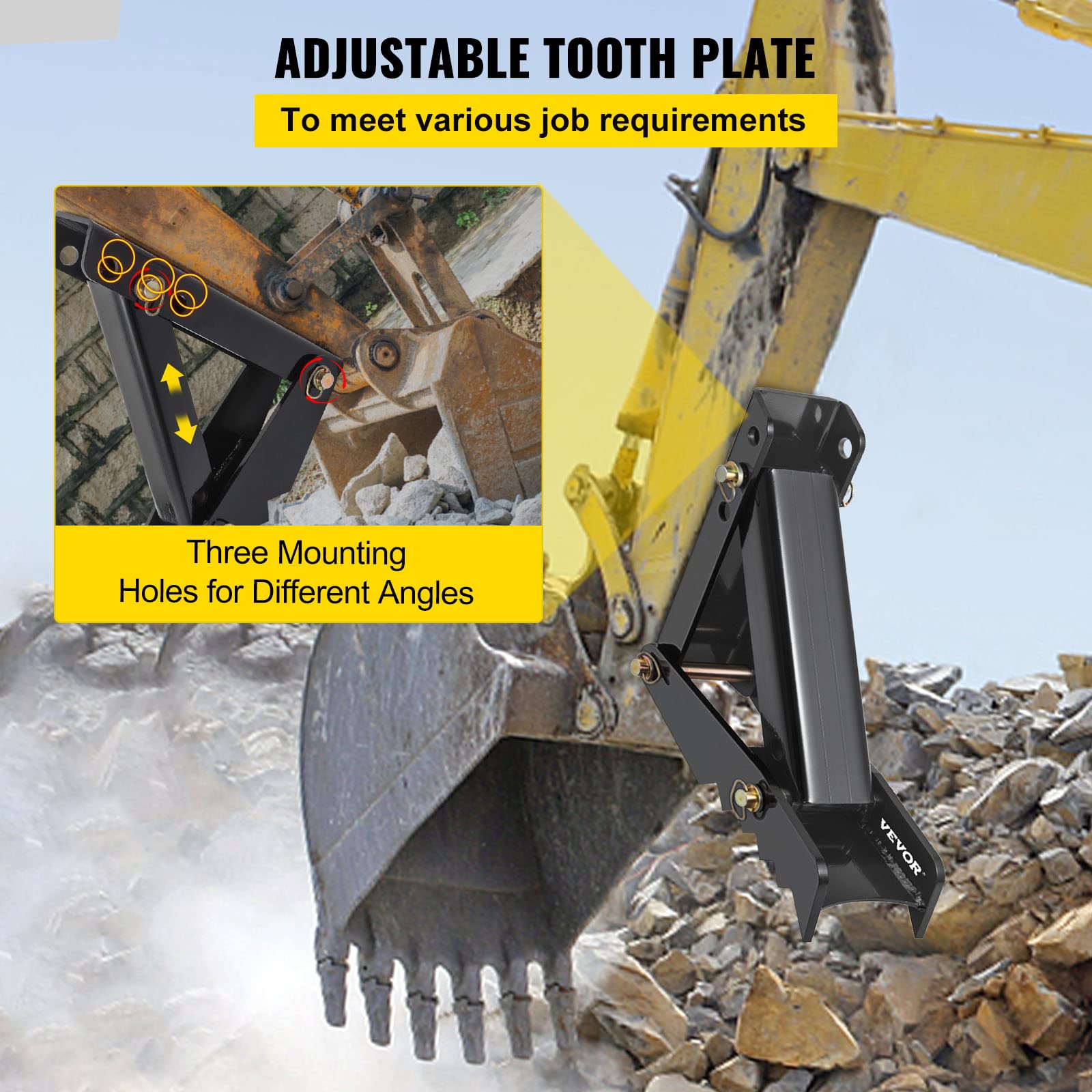 Vevor 32 inch Backhoe Excavator Thumb Attachments Weld On Adjustable Boom Tractor Excavator 1/2Inch Teeth Thick Steel Plate Assembly 12MM Bolt-On Design : Patio, Lawn & Garden