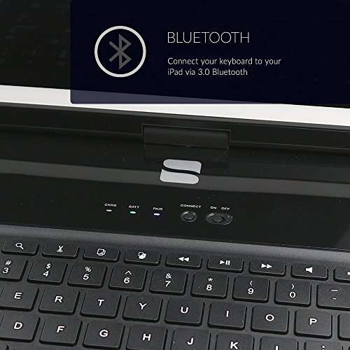 Snugg iPad Mini 5 / iPad Mini 4 Keyboard Backlit Wireless Bluetooth Keyboard Case Cover 360° Degree Rotatable Keyboard for Apple iPad Mini 5 - Black