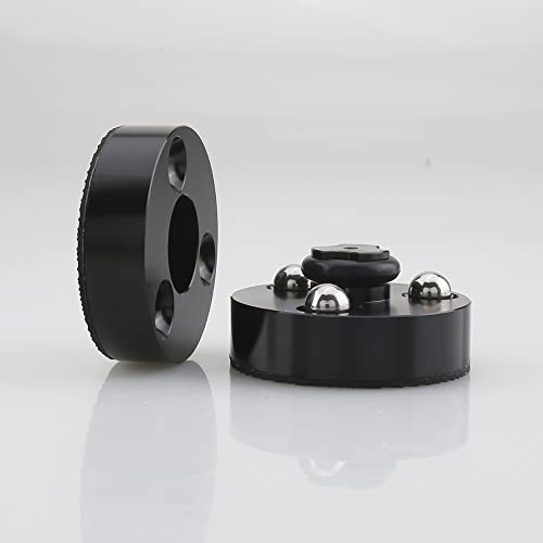 Audiocrast 4PCs HiFi Speaker Isolation Feet Shock Absorber Pads IF4023B Black Stand Feet 40×23mm Aluminum Vibration Dampener with Balls for Audio Speaker Subwoofer CD DVD Amplifier Turntable DAC