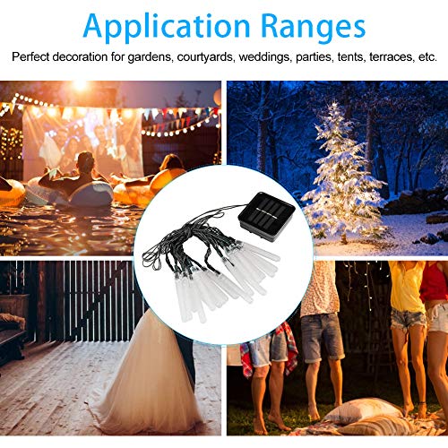 Pinsofy Outdoor Solar Lights String, Constant Light and Flashing Effect Solar String Lights Outdoor for Garden for Home Decoration for Wedding Party(Blue)