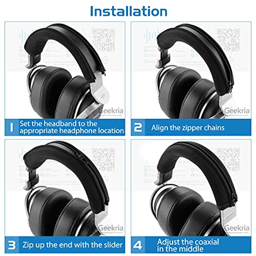 Geekria Earpad + Headband Compatible with Sony MDR-HW700, MDR-HW700DS Headphone Replacement Ear Pad + Headband Cover/Ear Cushion + Headband Protector Repair Parts Suit (Black)