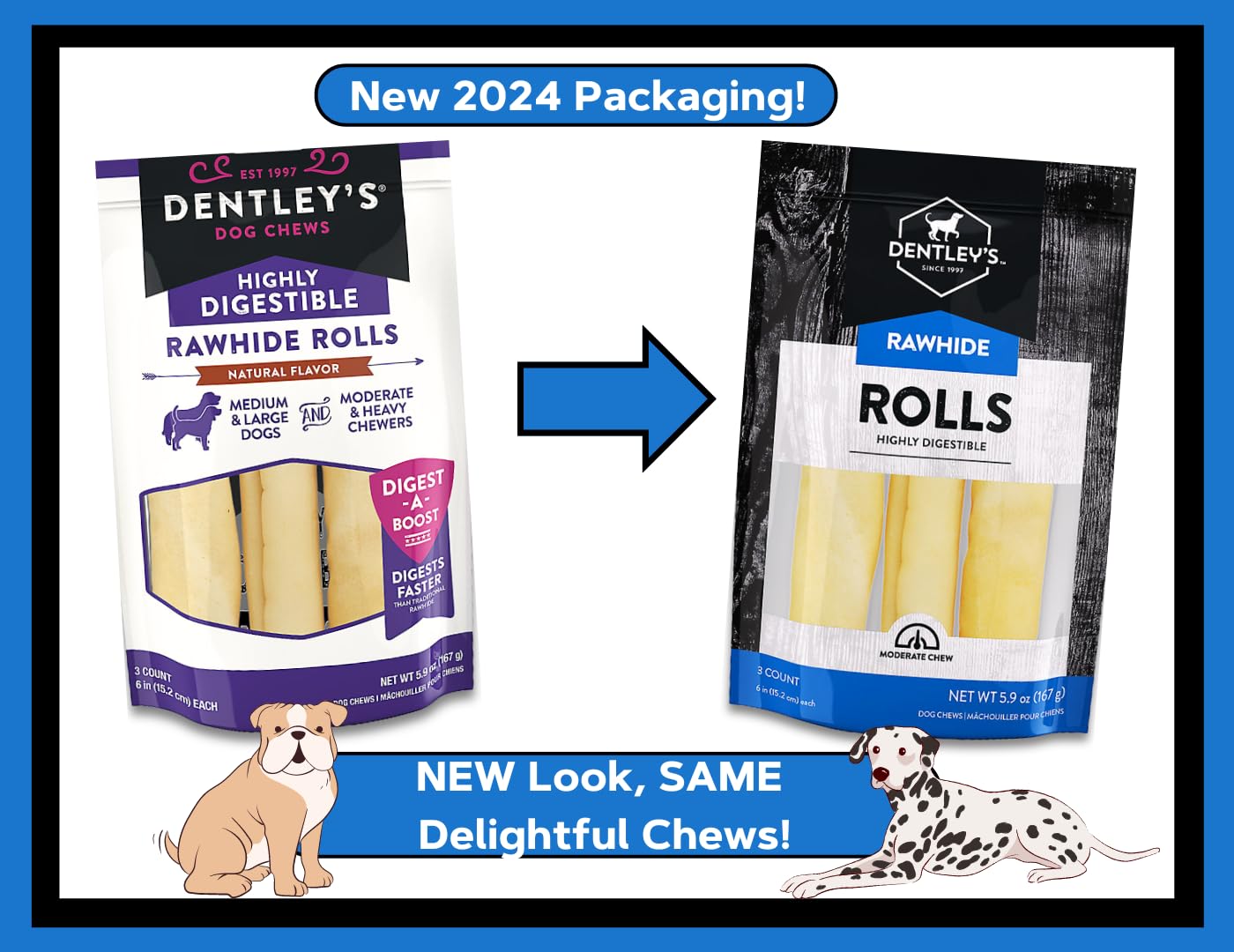 AccessiPets Dog Chews Bundles for Medium and Large Dogs, 6 inch Highly Digestible Rawhide Rolls Bundle with 1 Dog Waste Roll (Natural Beefhide, 3 Count)