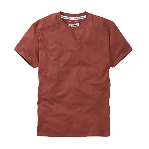 Charles Wilson Men's 5 Pack Midweight Crew Neck T-Shirt (Medium, Orange Sunset)