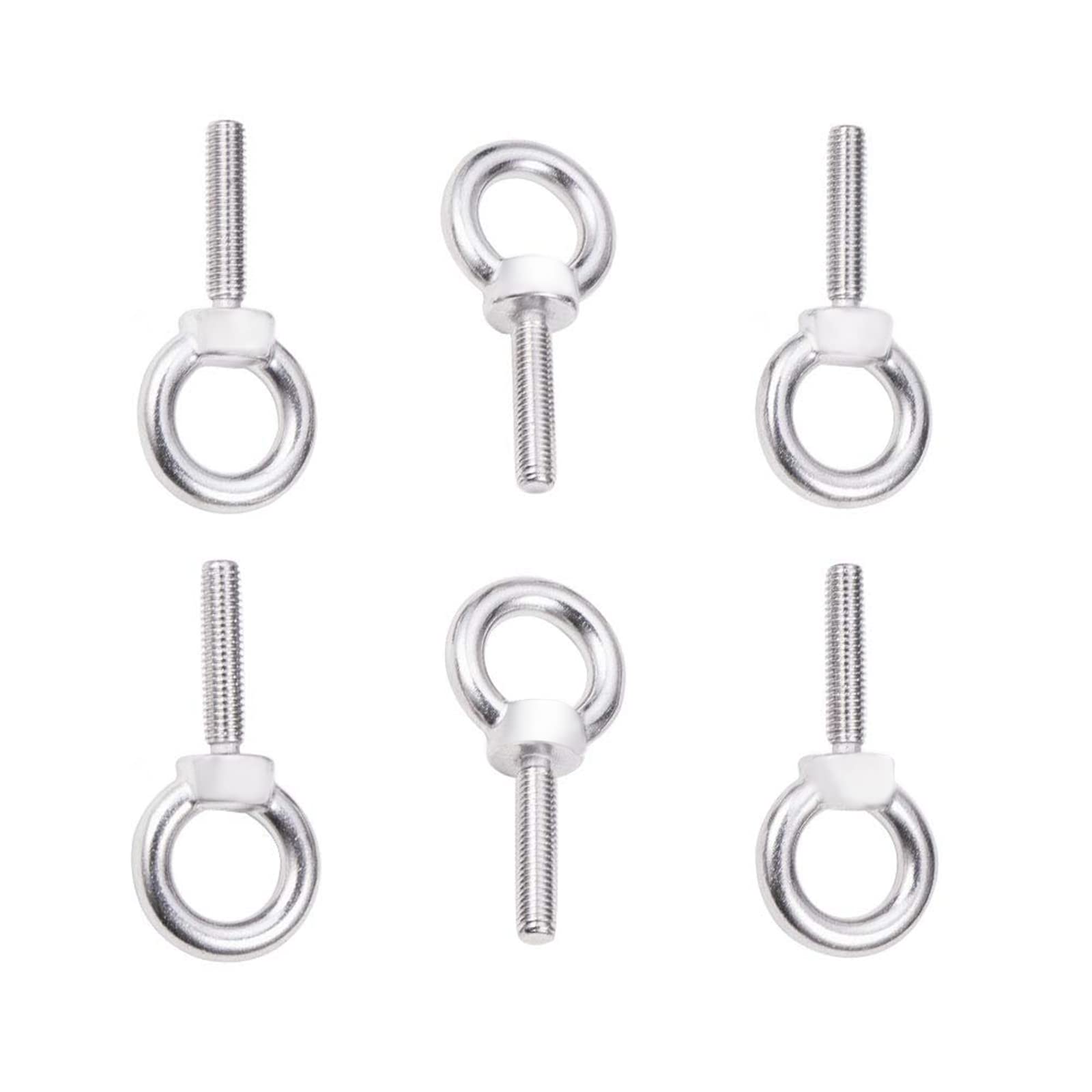 INCREWAY 6pcs Stainless Steel Eye Bolts,304 Stainless Steel M8x35mm Lifting Thread Eye Ring Bolt Screw Eyebolt