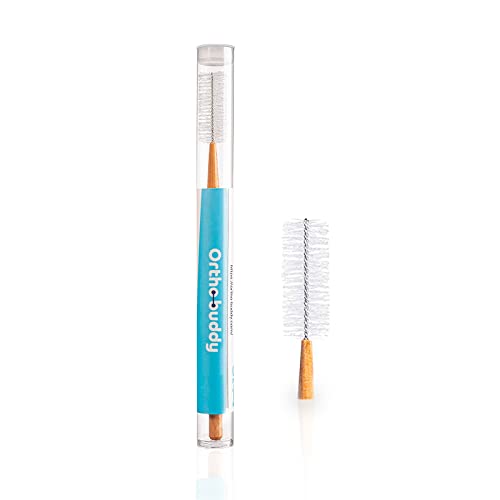 Ortho-buddy Orthodontic Toothbrush for Braces, Nylon Bristle Toothbrush for Teens & Adults with Braces, Brackets, and Wires for Regular & Interdental Cleaning of Teeth & Gums - Brown, Pack of 1