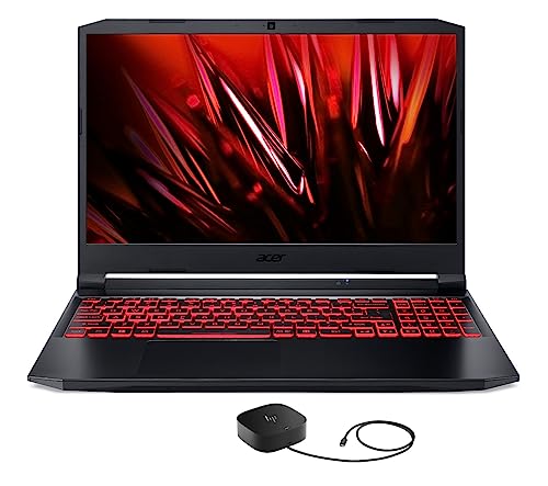 acer Nitro 5 AN515-57 Gaming & Business Laptop (Intel i7-11800H 8-Core, 16GB RAM, 1TB m.2 SATA SSD + 2TB HDD, GeForce RTX 3050 Ti, 15.6" 144Hz Win 11 Home) with G5 Essential Dock