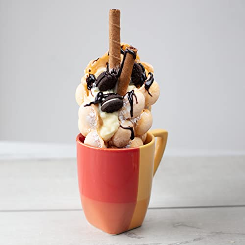 Bubble Waffle Maker- Electric Nonstick Hong Kong Egg Waffler Iron Griddle w Ready Indicator Light- Ready in under 5 Mins- Recipe Guide Included Make Homemade Ice Cream Cones Summer Pool Party Treat