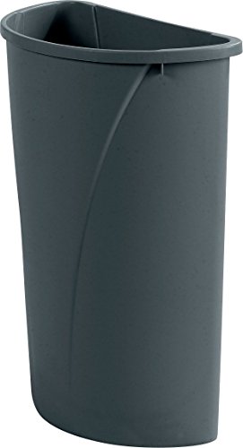 CFS 34302123 Centurian Half Round Waste Container Trash Can Only, 21 Gallon, Gray