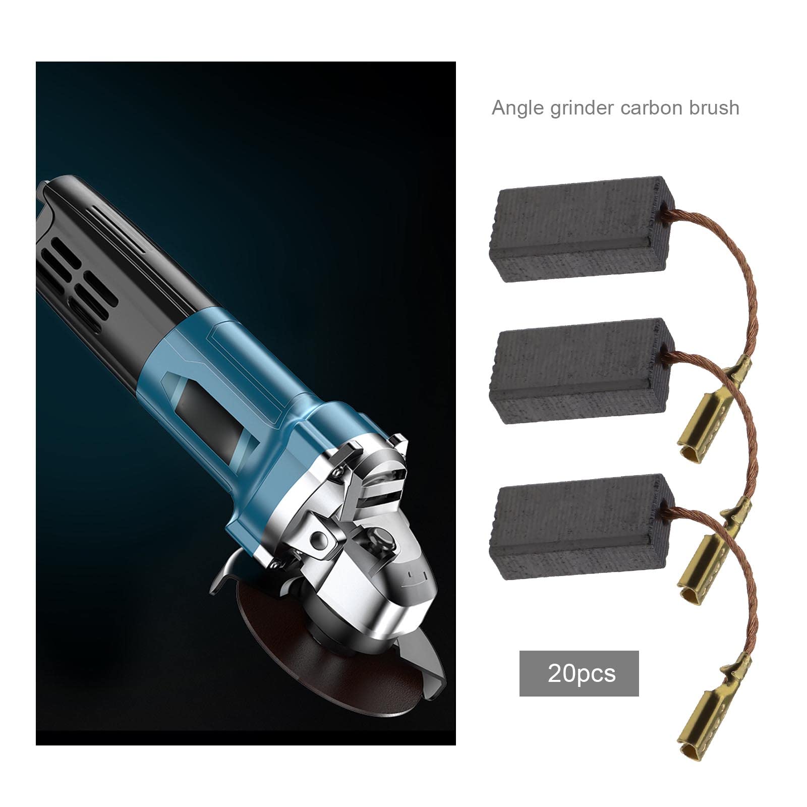 Create idea 20Pcs Angle Grinder Carbon Brushes 15x8x5mm/0.59x0.31x0.20inch Compatible with Bosch Replacement Repair Power Tool Spare Part