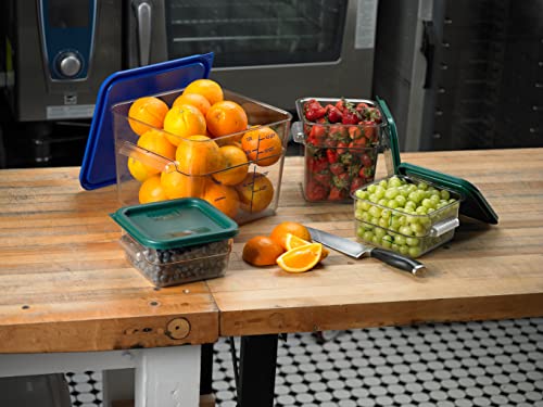 Carlisle FoodService Products CFS Squares Plastic Food Storage Container, 4 Quarts, Clear