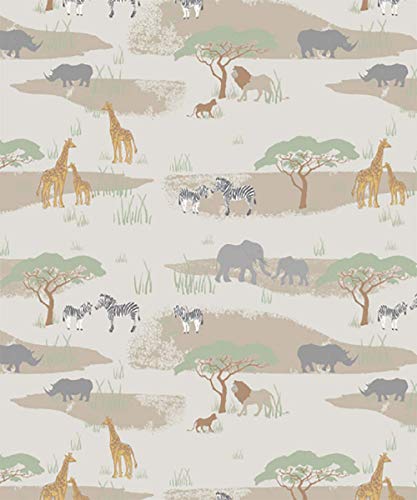 SARANONI Swaddle Blanket with Giraffe, Elephant, Zebra & Rhino Designed Muslin Swaddle Blankets (The Savannah)