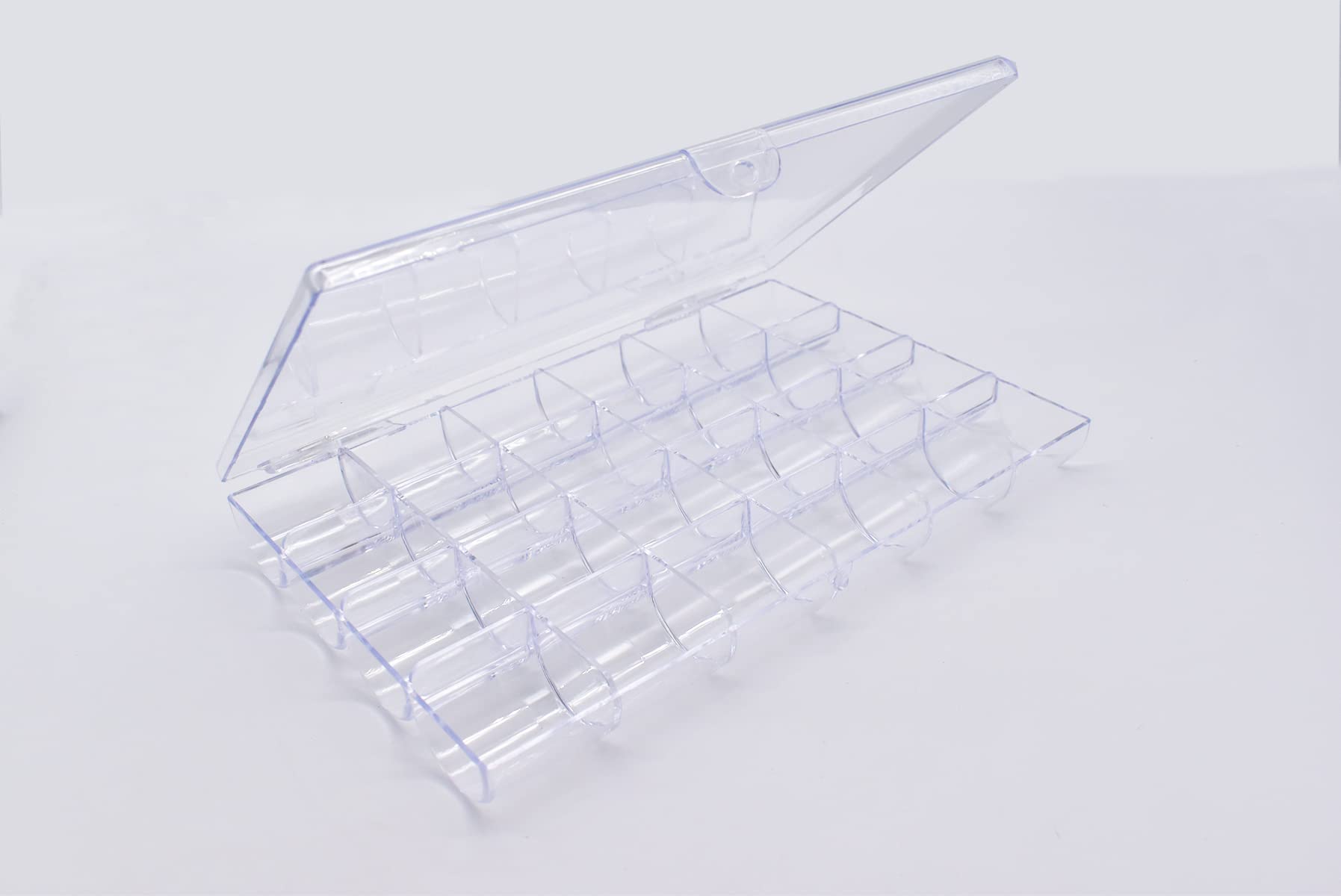 LIFOOST 24 Slots Rhinestone Box Storage Containers Empty Clear Nail Art Decoration Storage Box for Nail Glitter Jewelry Crystal Diamond Accessories