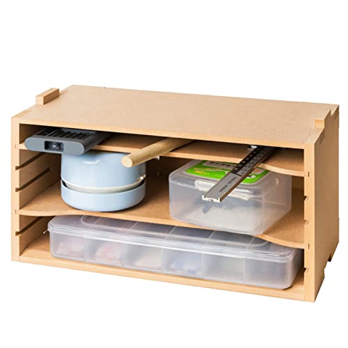Bucasso Wooden Mold Making Tools Storage Box, Model Paint Organizer with MDF Material, Model Kit Tool Organizer Rack, Paint Rack, Brush/Tool Holder Suitable for Tamiya and Gundam Tools, GK5