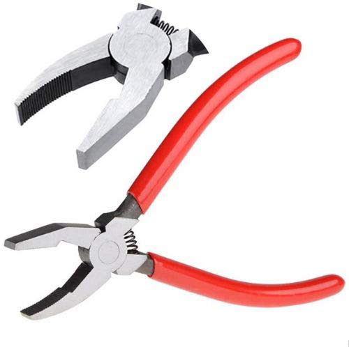 Qovydx 2Pcs Glass Grozer Running Pliers Glass Cutting Tool Kit Stained Glass Grozing Breaking Pliers Glasses Cutters Tools Starter Kits