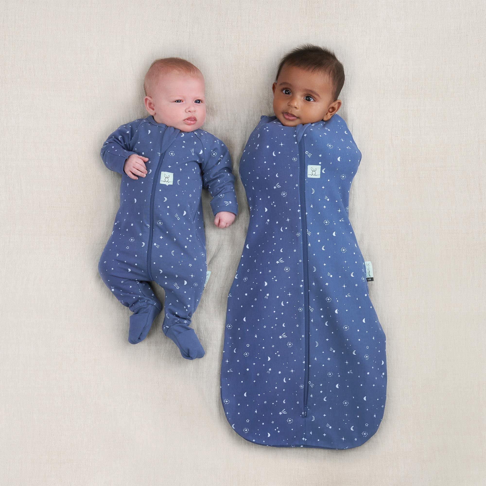 ergoPouch 0.2 TOG Cocoon Baby Sleep Sack 3-6 Months, Swaddle Sleeping Bag, Temperature Control Wearable Blanket (Night Sky)