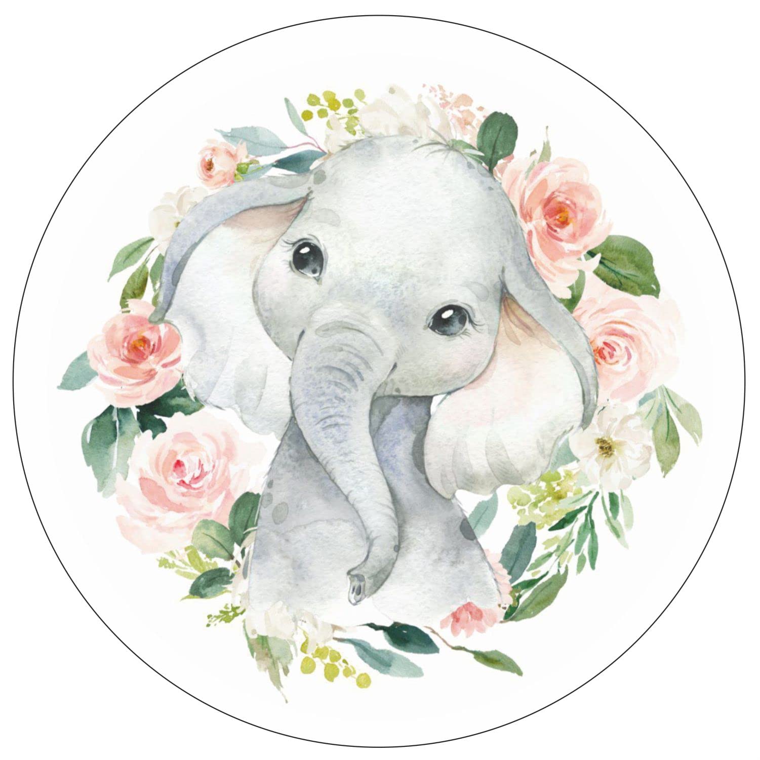 30 pcs Wreath Elephant Heart Round Stickers Envelope Seals Labels Round Tags, Stamps Sticker for Gift Cards, Envelopes, Boxes for Holiday, Birthday, Christmas