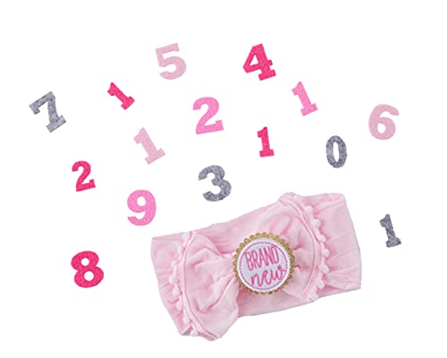 Mud Pie Baby First Year Milestone Headband Set, Light Pink