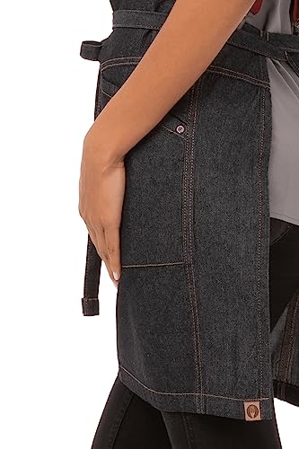 Chef Works Unisex Berkeley Short Bib Apron, Indigo Blue, One Size