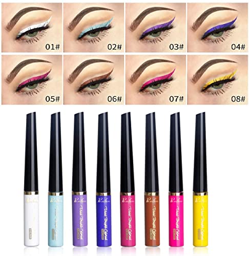 Rechoo Matte Liquid Eyeliner Set, 16 Colors Matte & Metal Waterproof Highly Pigmented Eye Liner Pencil/Superstay Liquid Eyeliner