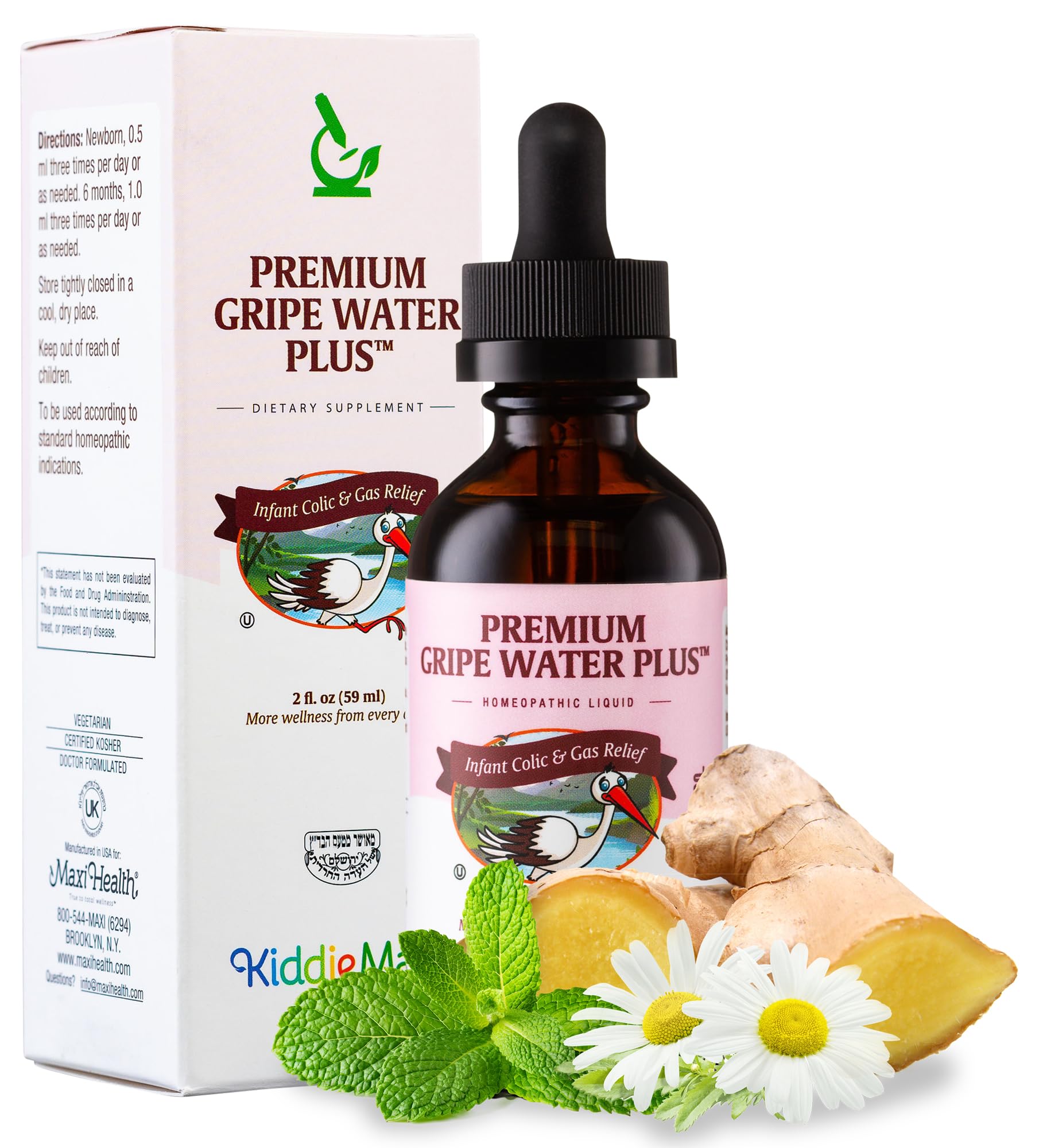 Homeopathic Gripe Water for Infants - Newborn Baby Gas Relief - Daytime / Nighttime Colic Relief for Newborns - Digestion Support & Constipation Ease Anti Gas Drops for Babies at Bedtime, 2 fl. oz.