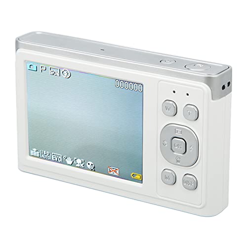 4K Digital Camera, 50MP Pixels, Portable Camera, LED Fill Light, 1/4 Screw Interface, Auto Focus AF for Video Recording (White)