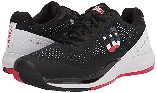 Wilson Men's Rush PRO 3.0 PB Pickleball Shoe, Black/White/Infrared, 10
