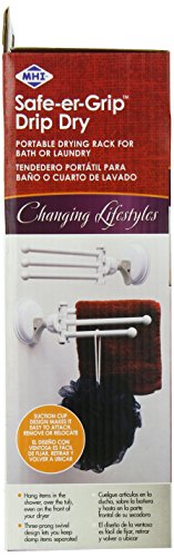 Changing Lifestyles Safe-er-Grip Drip Dry Portable Drying Rack, White with 3 prongs,11.5x17 Inch (Pack of 1)