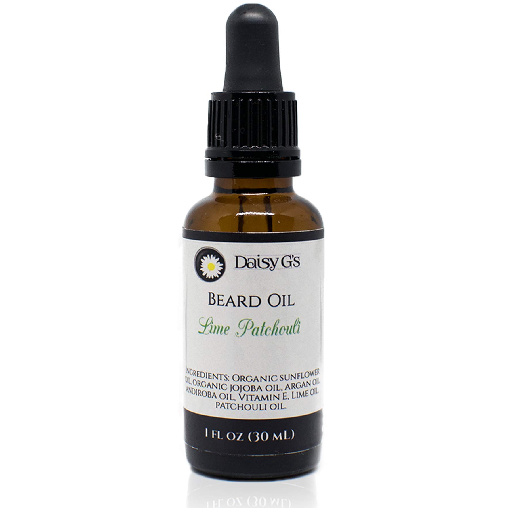 Daisy G's Beard Oil Lime Patchouli - Organic Sunflower Oil - Vitamin E - Organic Jojoba Oil - Handmade To Tame Your Beard