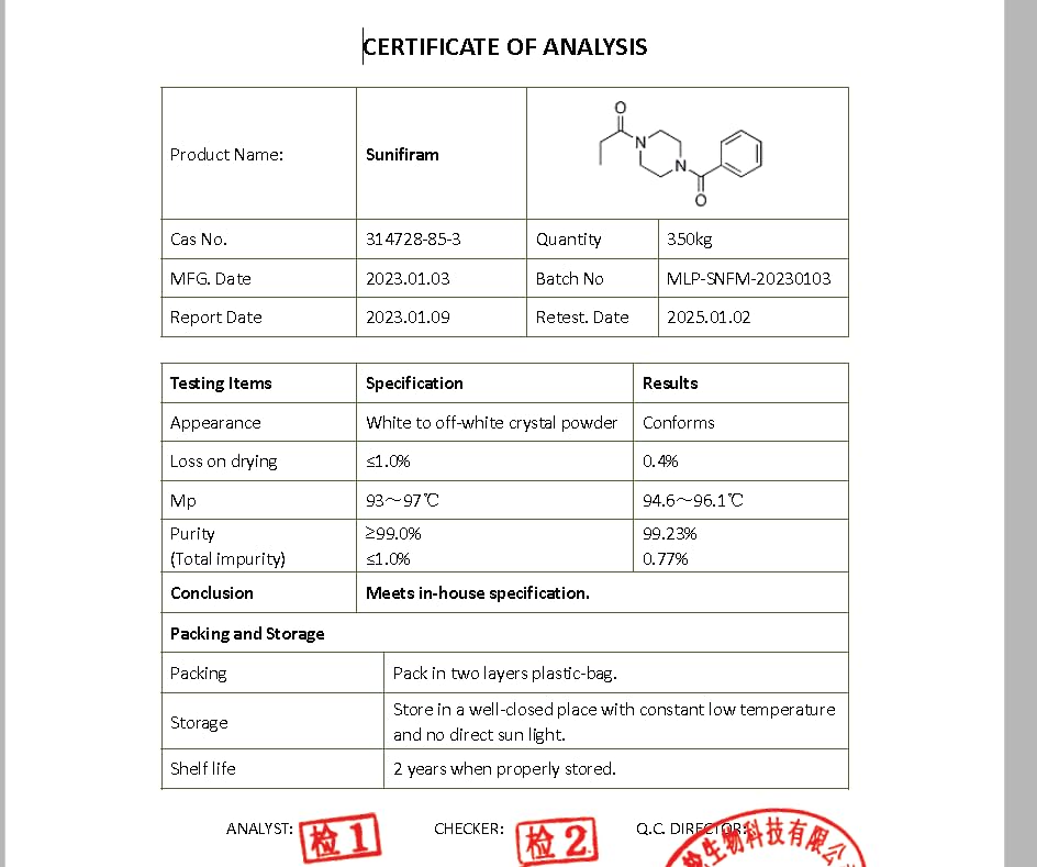 Akersunder Sunifiram Powder, Purity 99+%, 25 Grams. Include 100mg Scoop