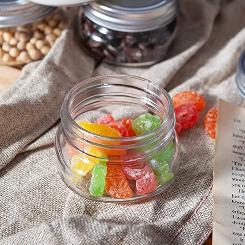 Accguan Mini Mason Jars,glass jar 5OZ With Lids(Silver,Ideal for Jam,Honey,Wedding Favors,Shower Favors,40 PACK