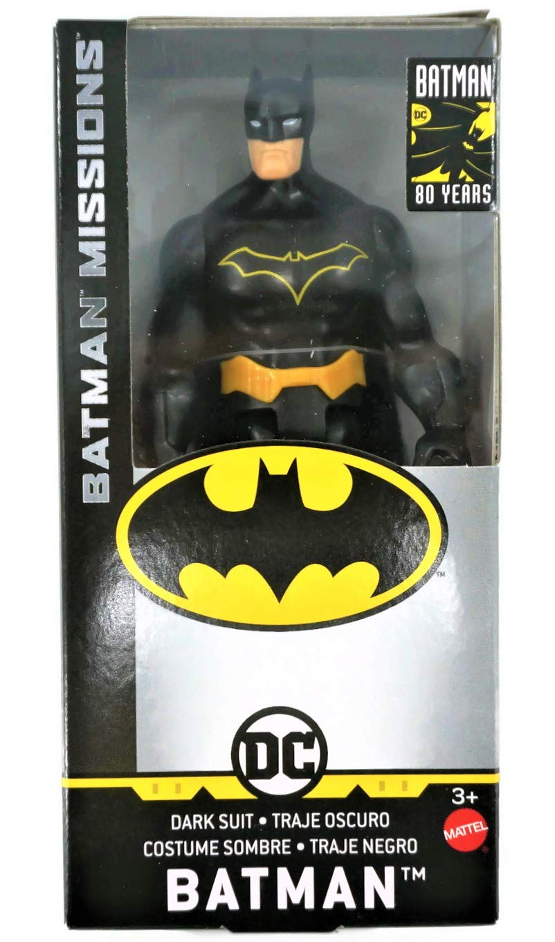 Batman Missions DC 6 Inch Action Figures | 5 Pack Includes The Joker, Grey Suit Batman, Black Suit Batman, Robin and Nightwing | 5 Point Articulation