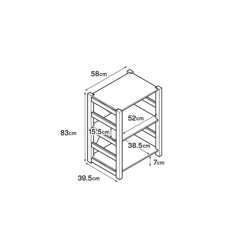 MUJI 61182247 Pine Wood Shelf Unit, Small, (W x D x H): 22.8 x 15.6 x 32.7 inches (58 x 39.5 x