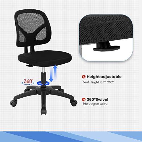 Computer Ergonomic Chair, Heavy Duty Metal Base Desk Chairs, Executive Adjustable Swivel Rolling Chair with Arms Lumbar Support Task Home Office Chair for Women, Men (Black, Set of 2)