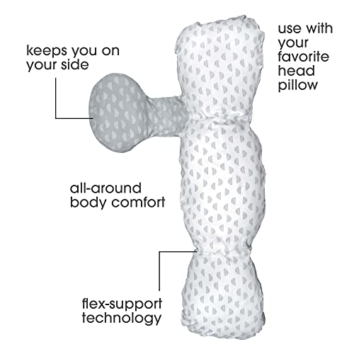 Boppy Full Body Side Sleeper Pillow, Mirage White and Gray, Versatile All-Around Body Comfort for Pregnancy and Postpartum, Flex-Support Technology for Sleeping and Sitting
