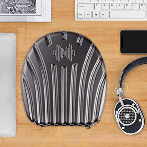 Geekria PRO Headphones Case Compatible with Master & Dynamic M & D MW75, MW65, MW60, MW50+, MH40, MG20 Wireless Case, Replacement Hard Shell Travel Carrying Bag with Cable Storage (Silver)