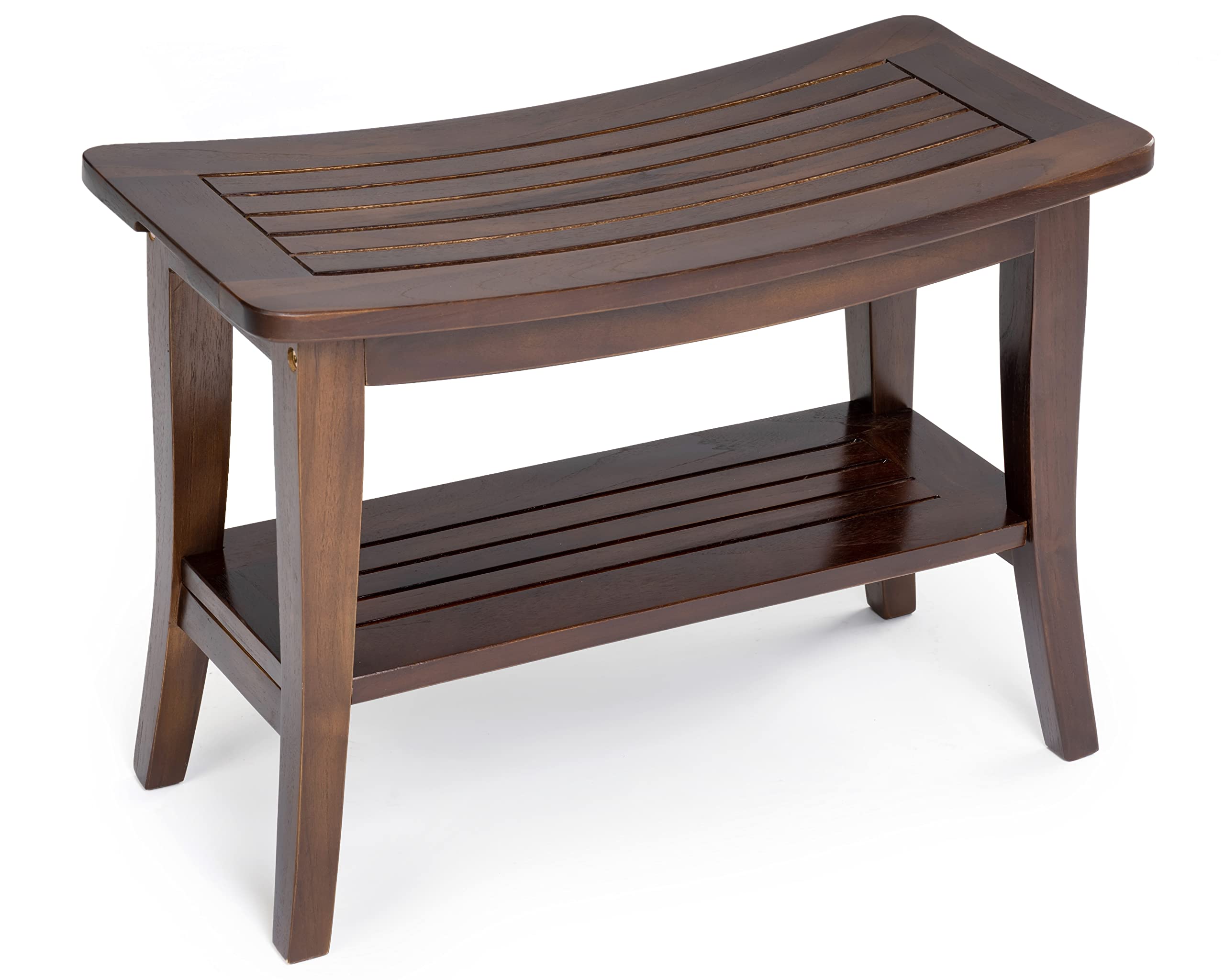ALATEAK Waterproof Shower Bath Spa Bench Stool with Shelf Storage