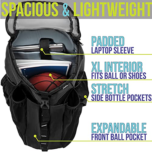 Athletico Basketball Bag - Large Basketball Backpack for Men & Women - Volleyball & Soccer (Black)