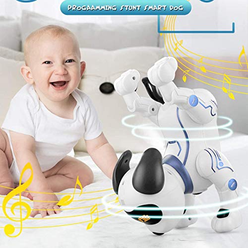Remote Control Dog, Robot Toys for Kids, RC Robotic Stunt Puppy Voice Control Toys, Remote Control Dancing Programmable Robot Dog Smart RC Robot with Sound Interactive Gift for 6+ Ages Boys and Girls