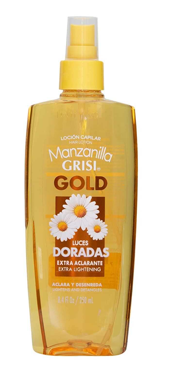 Manzanilla Grisi Hair Lotion Gold, Hair Lotion with Chamomile Extract, 2-Pack of 8.4 FL Oz, 2 Spray Bottles