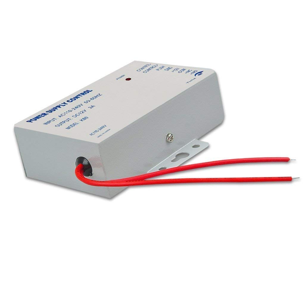 K80 12V 3A Power Supply Control for Video Door Phone System & Video Intercom Input AC 110-240V Support NO/NC Electric Door Lock and Exit Button Video Doorbell Power Supply