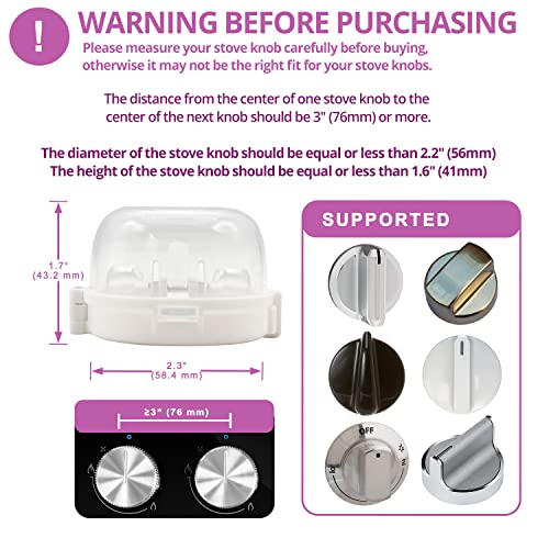 COZYCUDDLES Stove Knob Covers Protector Kit with Adhesive Tapes - Easy to Use Covers for Gas Stoves - Child Safety Guards for Baby and Toddler Proofing - 5 Pieces (Standard Size Stove Knobs)