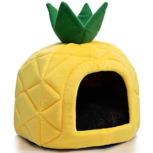 Hollypet Warm Small Pet Animals Bed Dutch Pig Hamster Nest Hedgehog Rat Chinchilla Guinea Habitat Mini House, Yellow