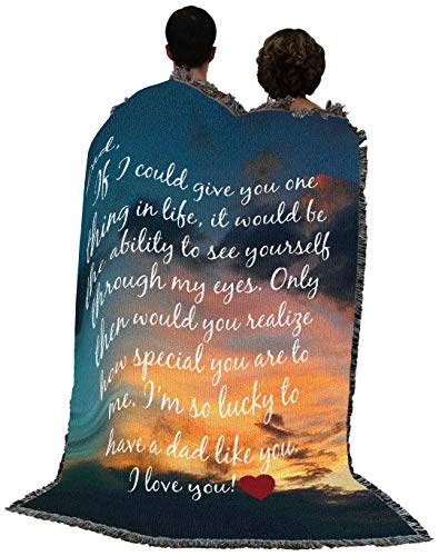 Pure Country Weavers Dad - See Yourself Through My Eyes Blanket - Gift Tapestry Throw Woven from Cotton - Made in The USA (72x54)